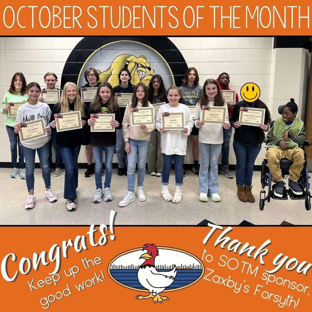 October Students of the Month! | Monroe County Middle School